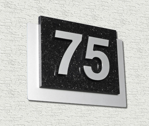 HAUSNUMMER DESIGN SCHIEFER EDELSTAHL METALL
